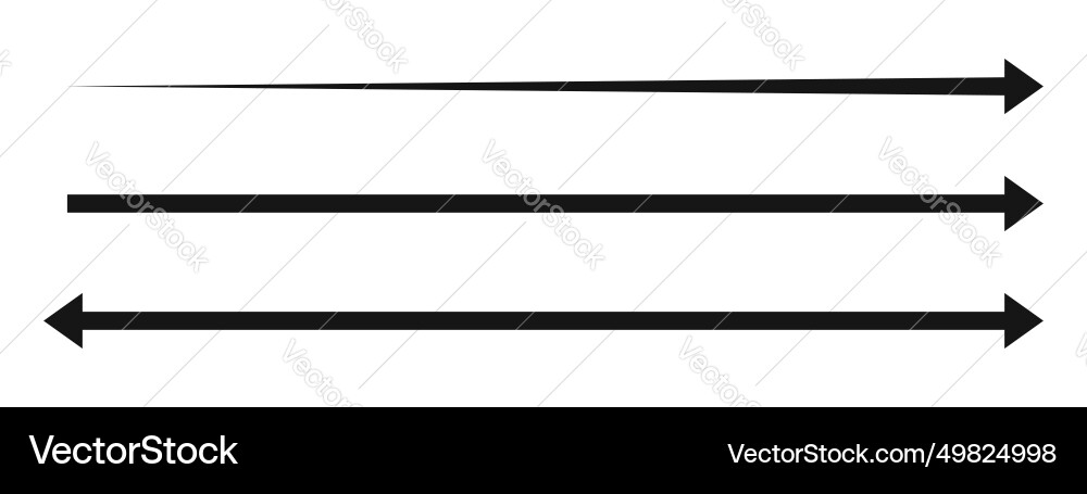 Long straight arrow and double icons black Vector Image