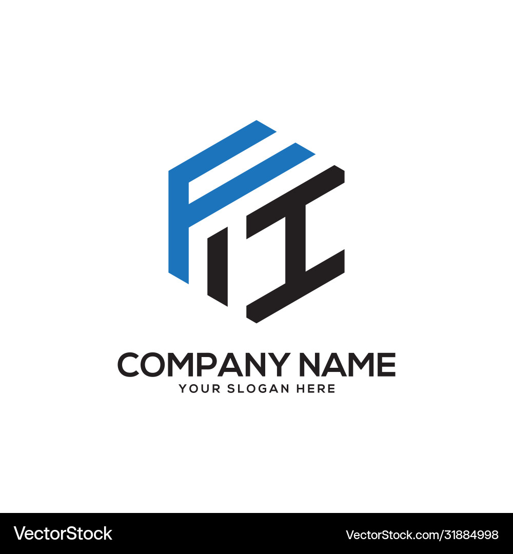 Monogram fi initial letter logo inspiration f Vector Image