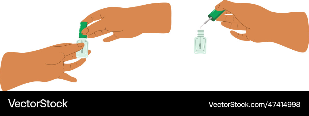 People hands doing manicure close up Royalty Free Vector