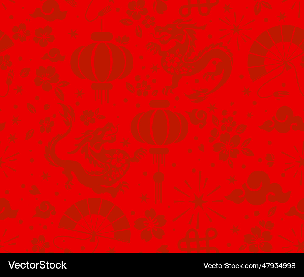 Seamless pattern happy chinese new year the Vector Image