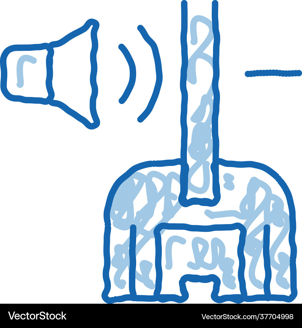 Soundproof window glass doodle icon hand drawn Vector Image
