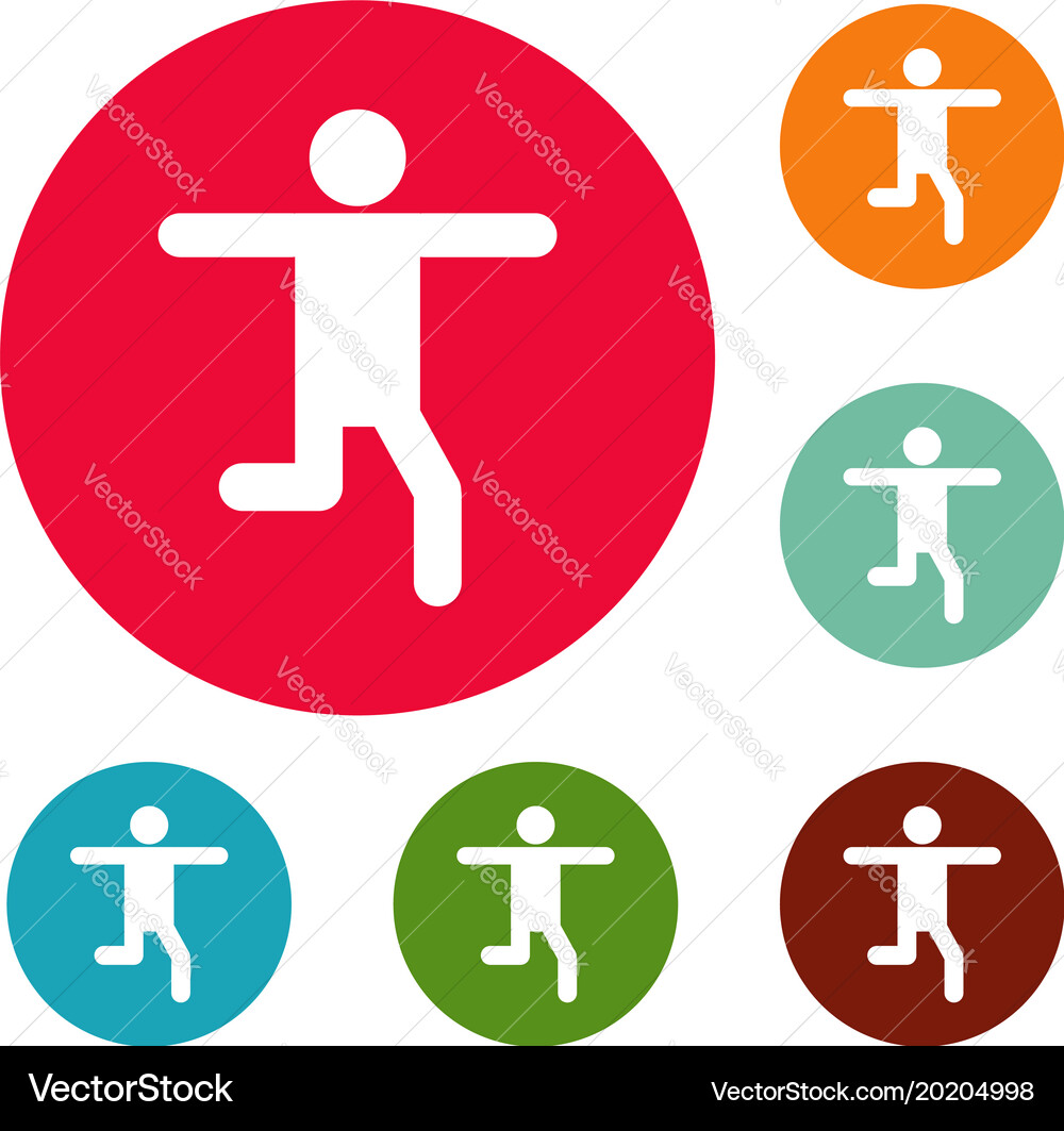 Stick figure stickman icons circle set Royalty Free Vector
