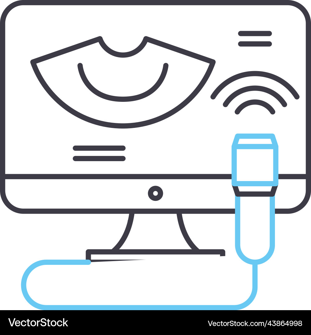 Ultrasound line icon outline symbol Royalty Free Vector