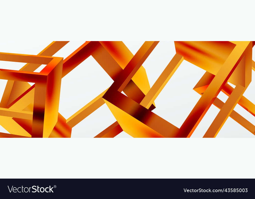 3d Cube Shapes Geometric Background Trendy Vector Image