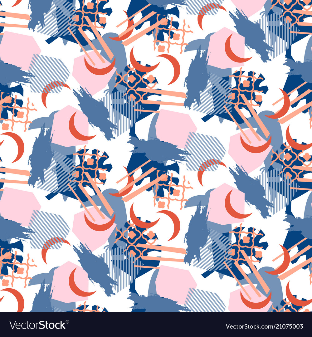 Abstract collage pattern seamless texture Vector Image