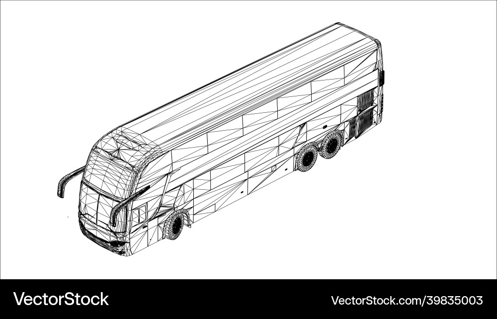 Abstract creative large city bus on lines Vector Image