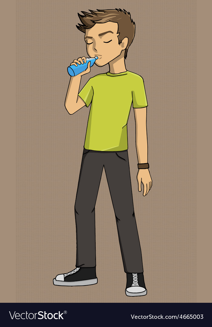 Boy drinking eps example exercise explanation Vector Image