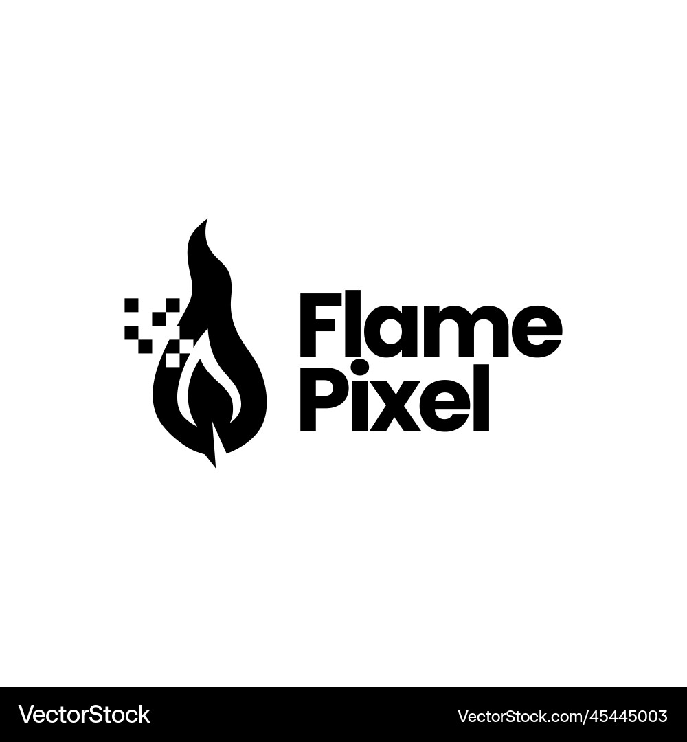 Candle pixel flame fire logo icon Royalty Free Vector Image