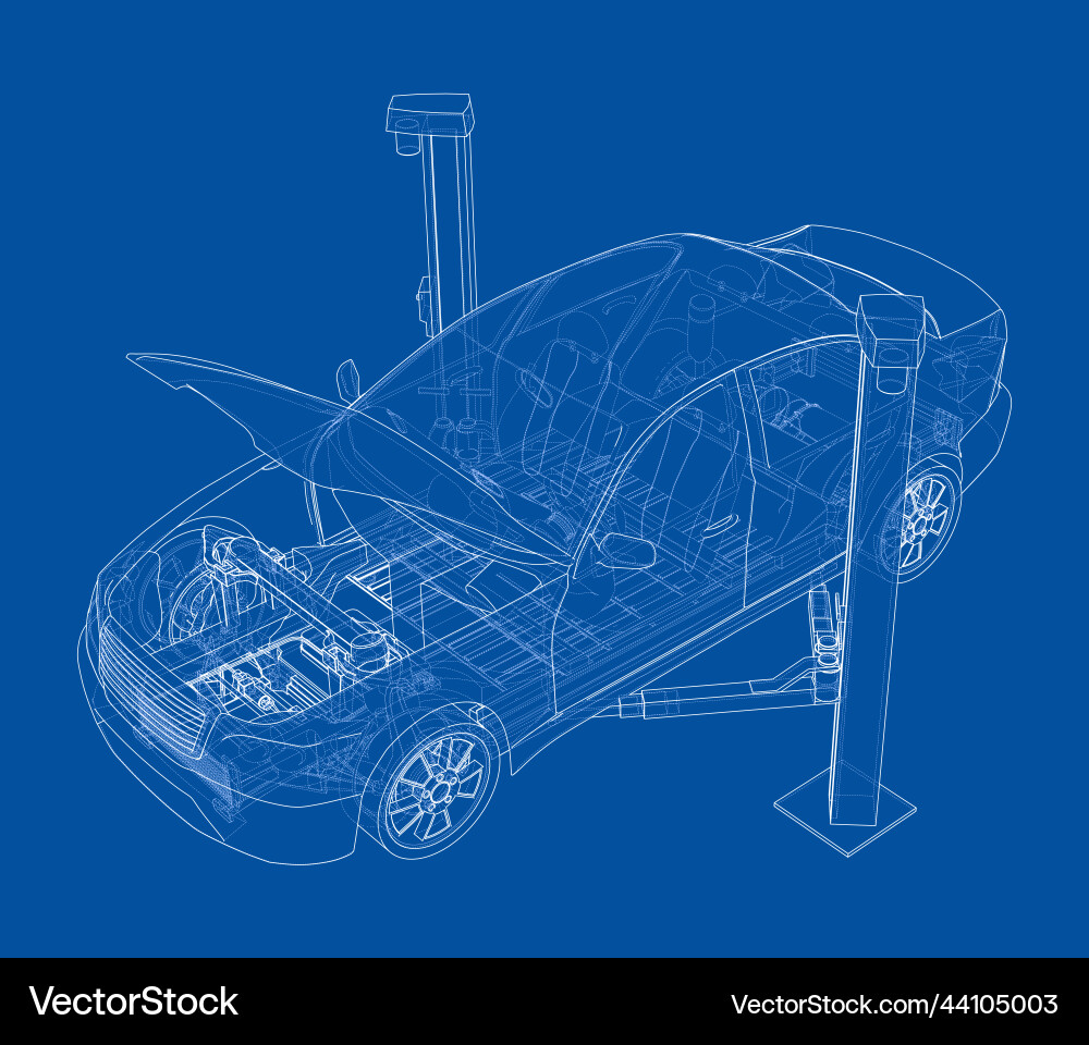 Car lift stand tower with Royalty Free Vector Image