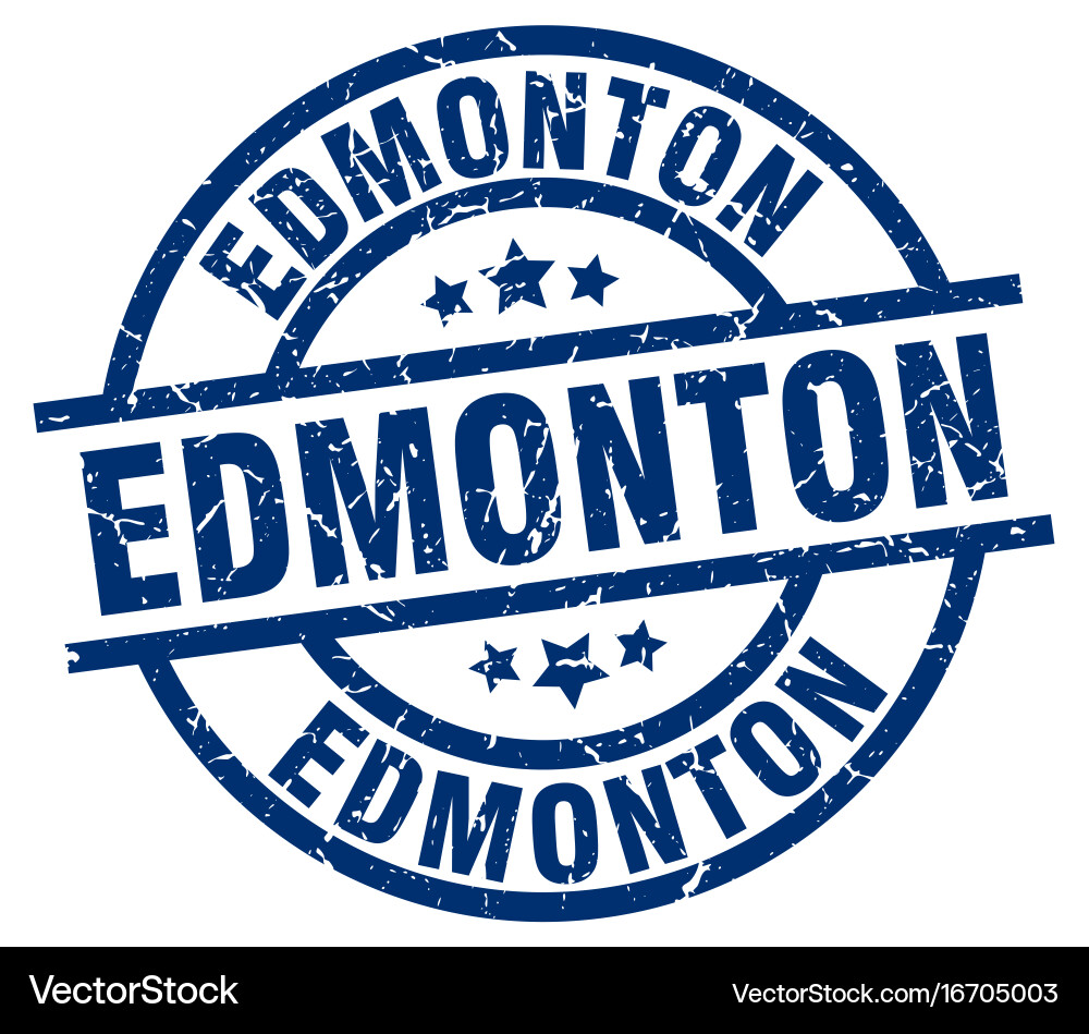 Edmonton blue round grunge stamp Royalty Free Vector Image