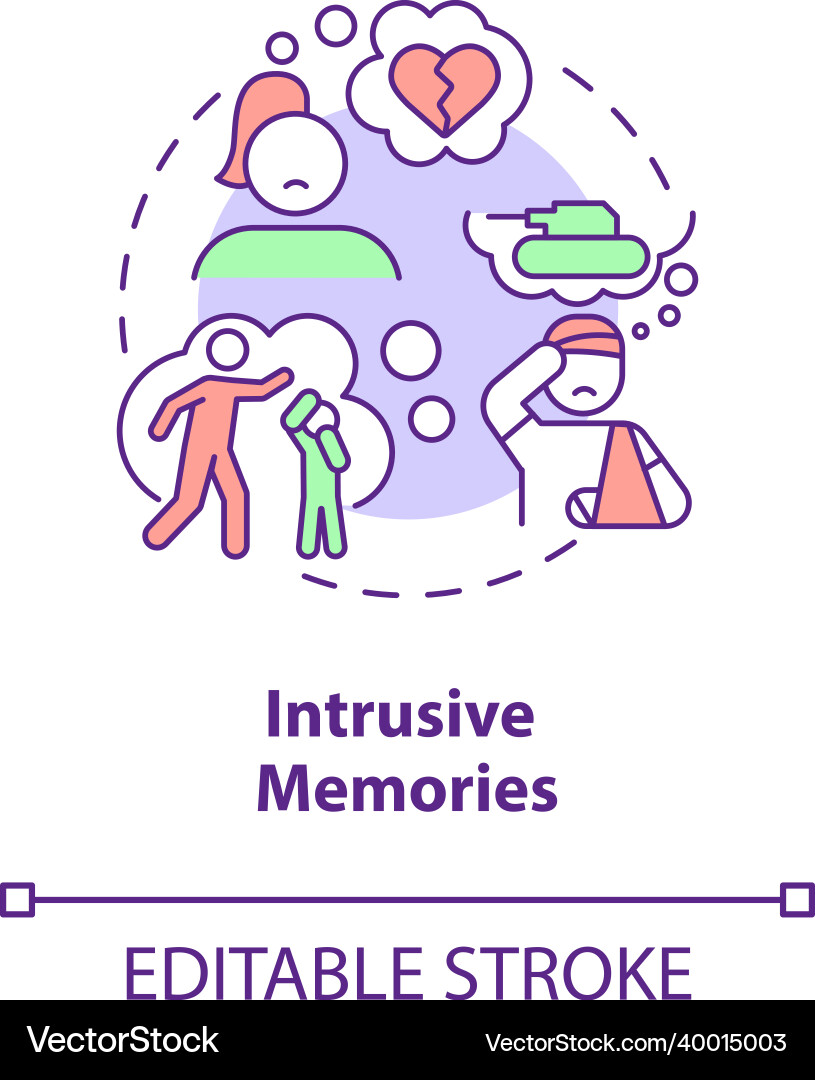 Intrusive memories concept icon Royalty Free Vector Image