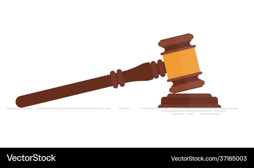 Judge gavel isolated on white background Vector Image