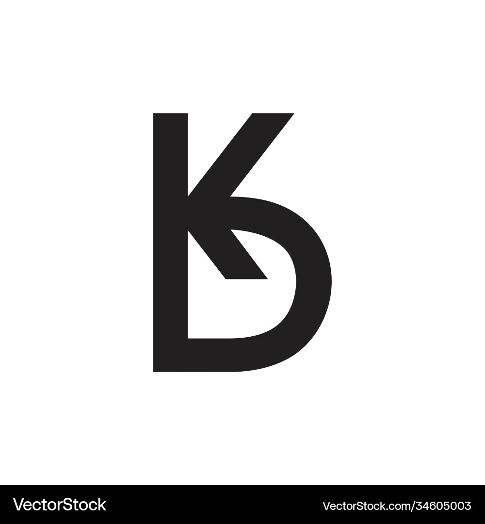 Letters kb simple line art logo Royalty Free Vector Image