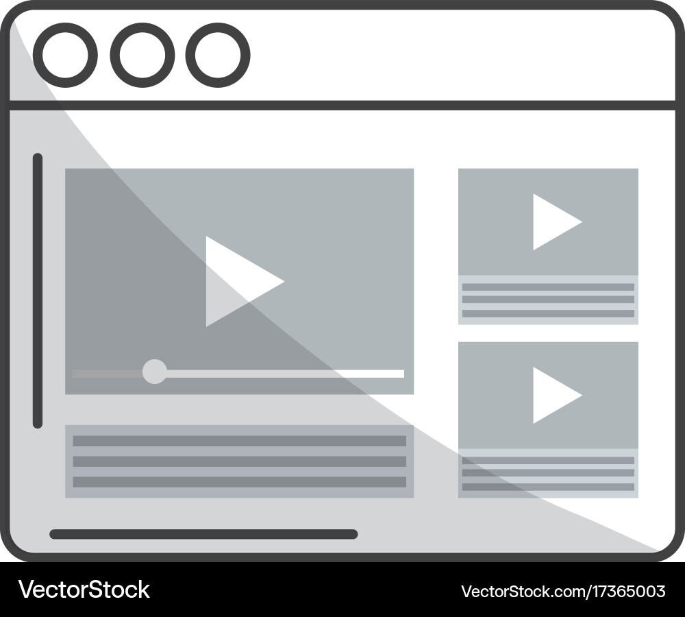 Line website with important videos information Vector Image
