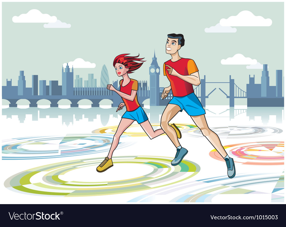 London marathon runners Royalty Free Vector Image