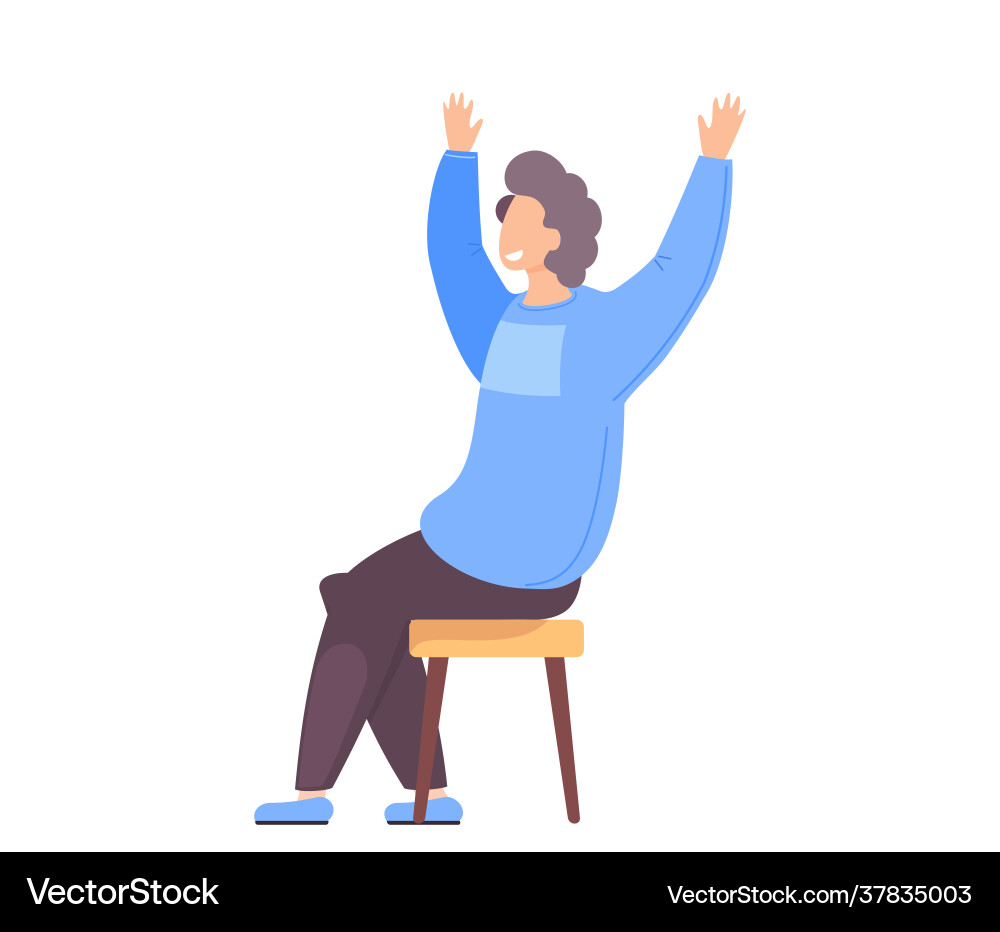 Man celebrates something happy guy excited Vector Image