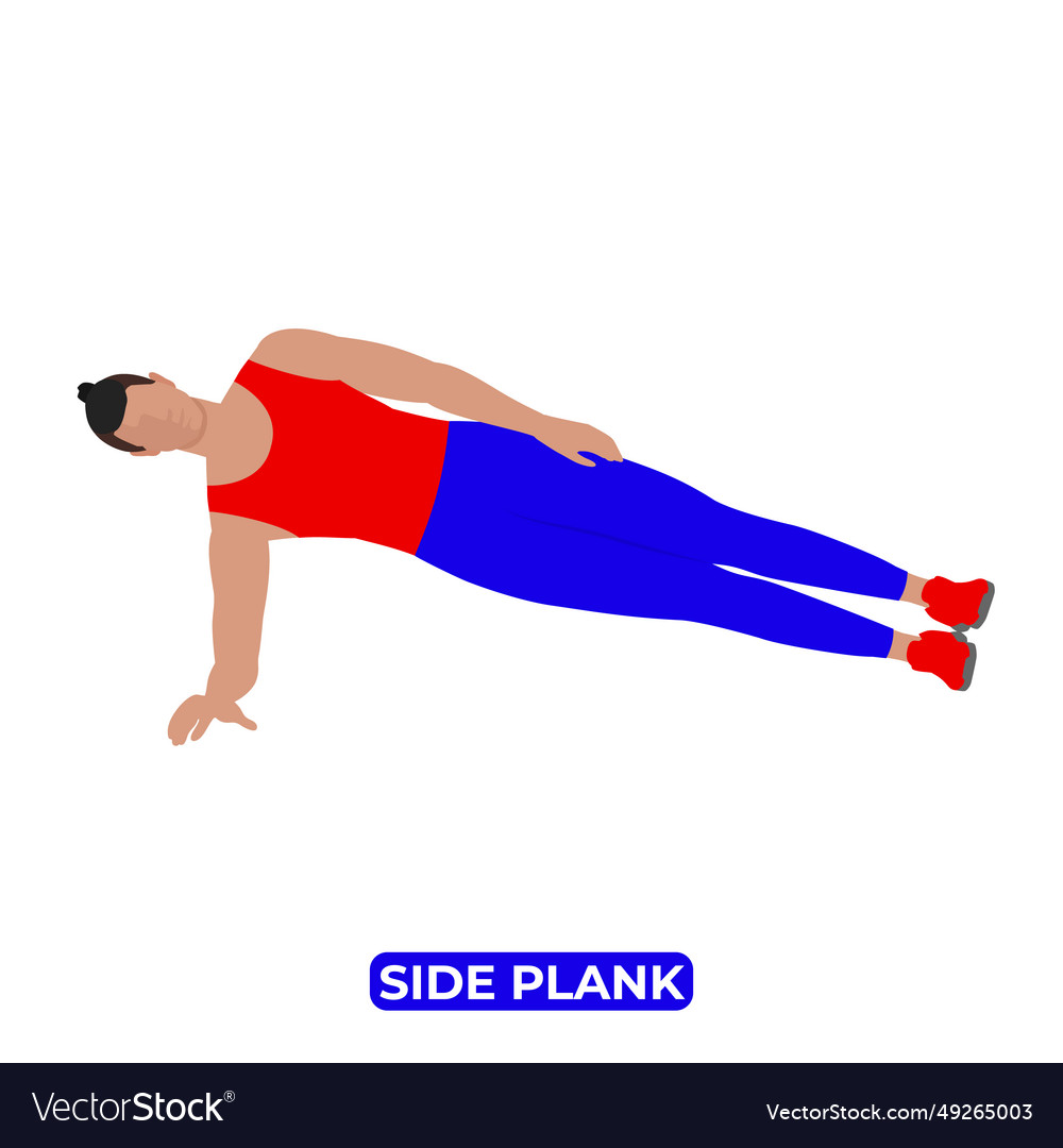 Man doing side plank exercise for core Royalty Free Vector
