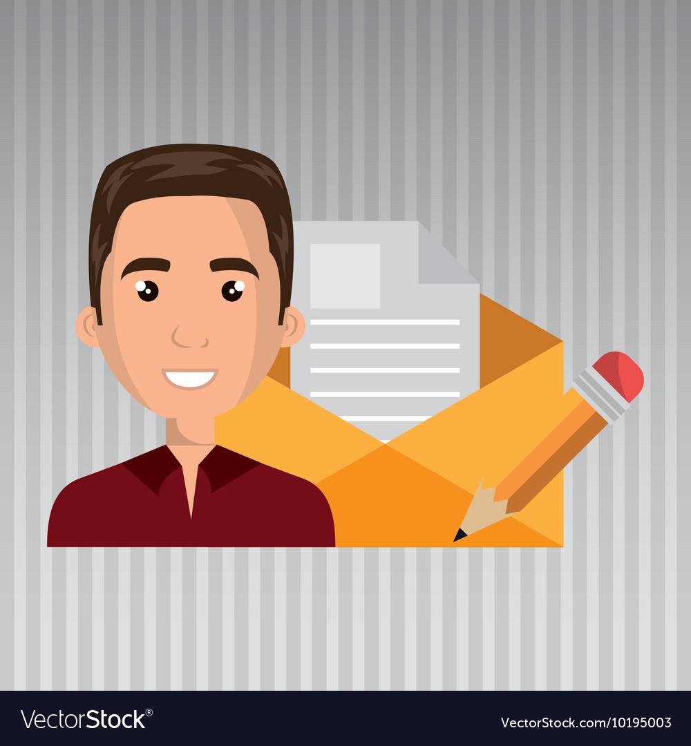 Man message document icon Royalty Free Vector Image