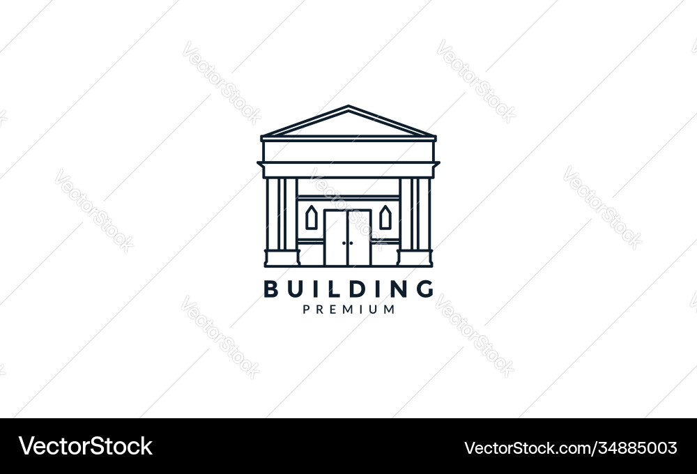 Monument outline line simple logo icon design Vector Image