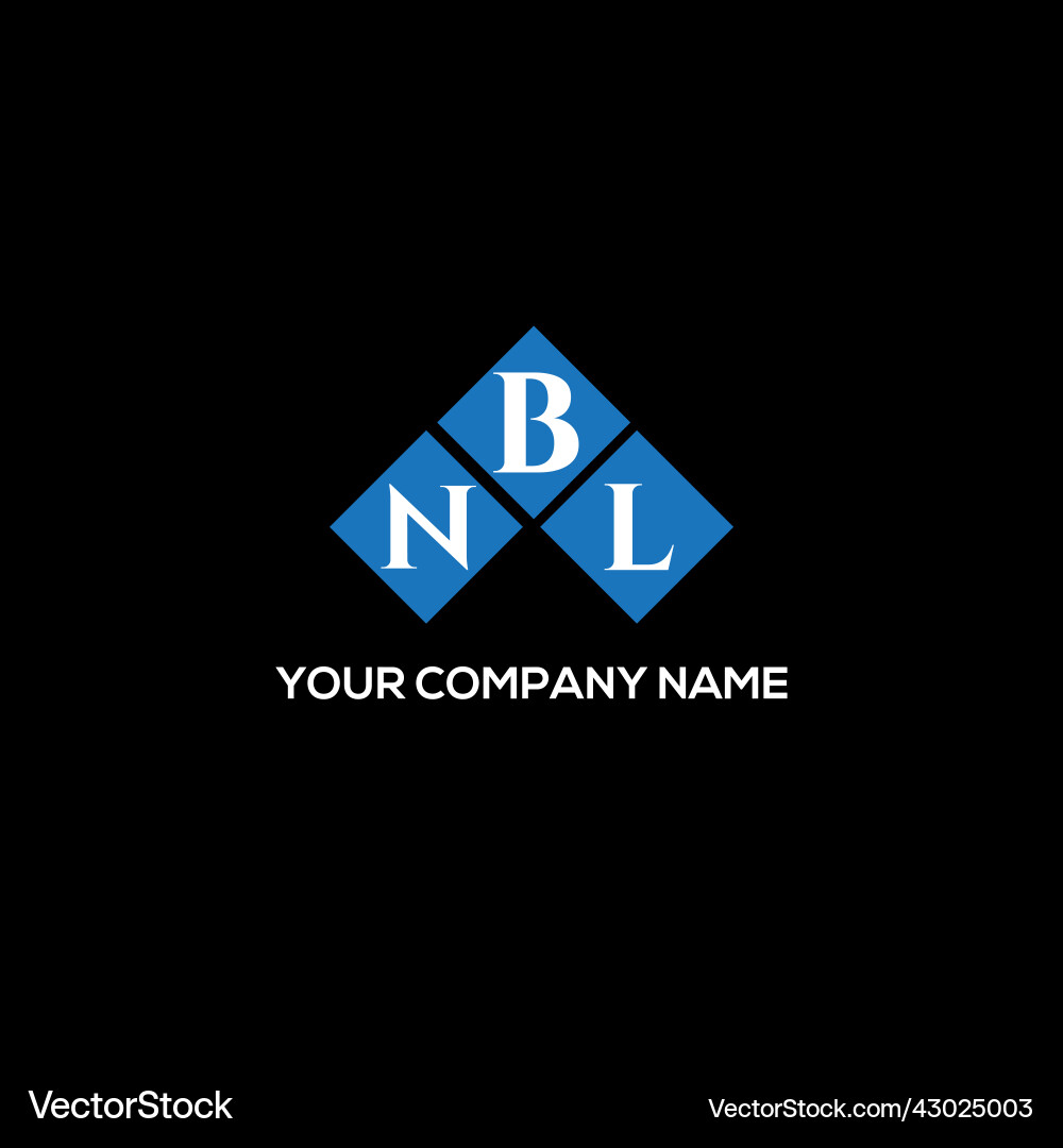 Nbl letter logo design on black background Vector Image