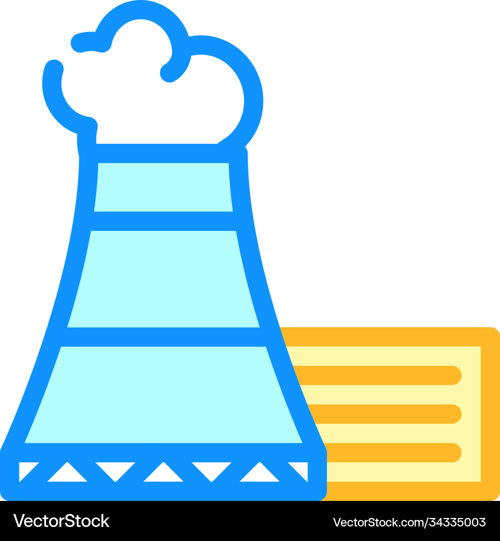 Nuclear power station color icon Royalty Free Vector Image