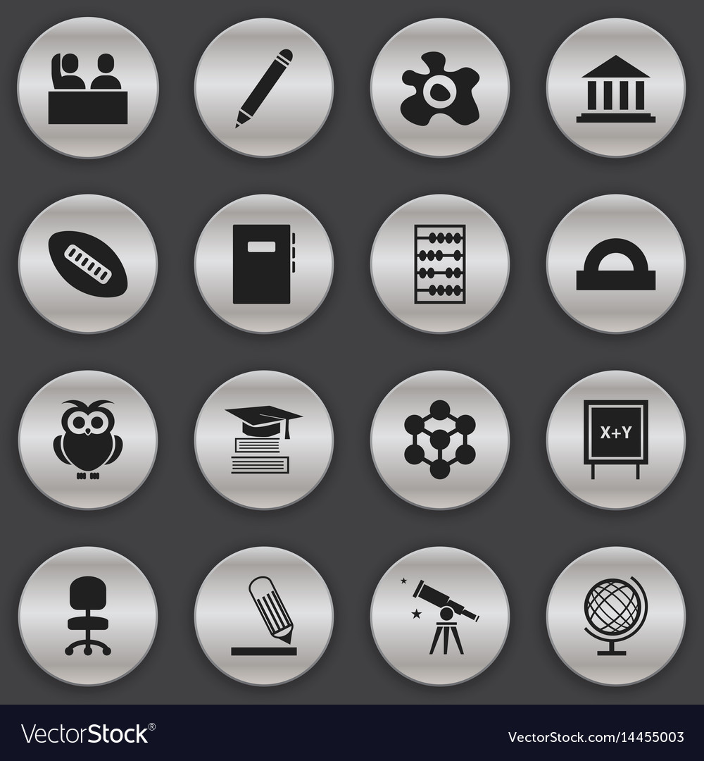 Set of 16 editable education icons includes Vector Image