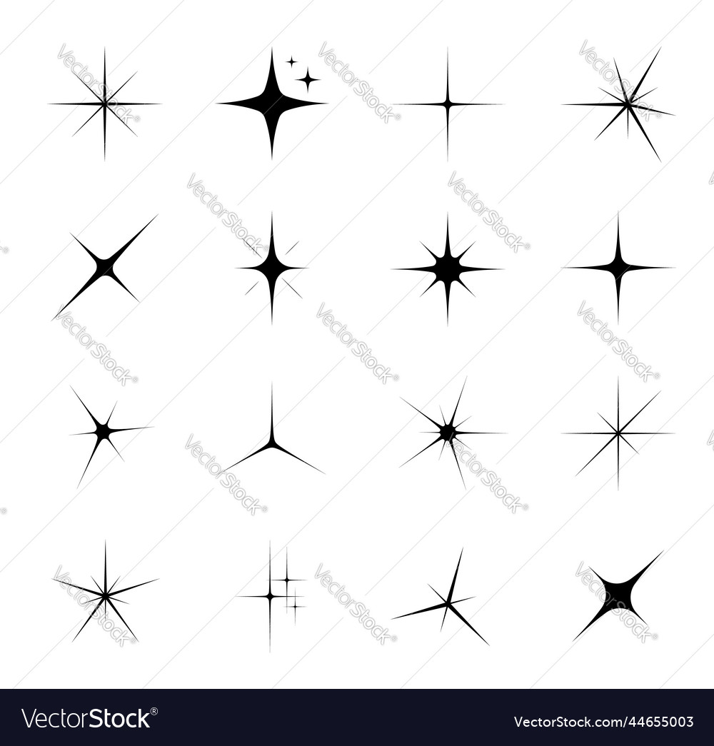 Star sparkle and twinkle burst and flash Vector Image