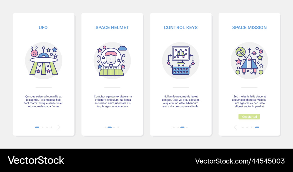 Video digital game space line mission ui ux Vector Image