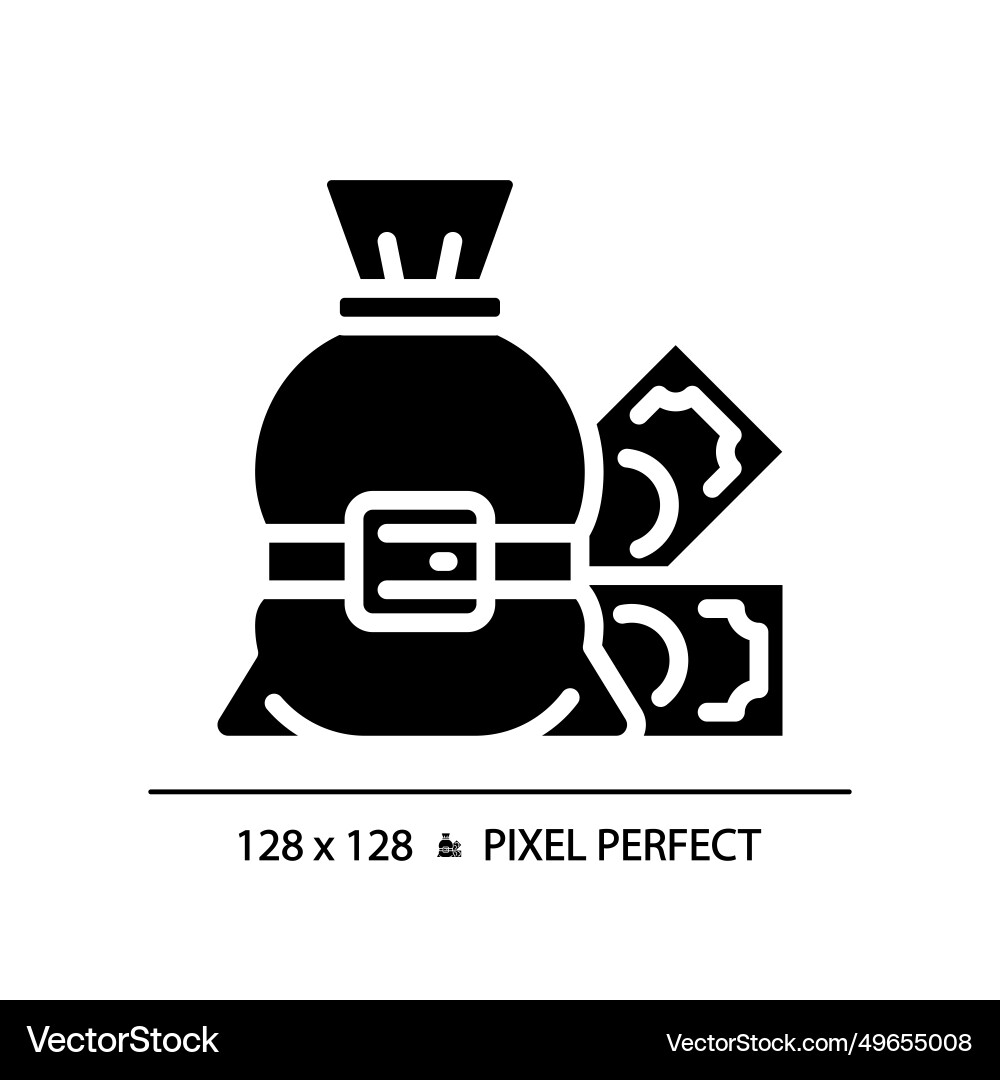 2d pixel perfect glyph style tight budget icon Vector Image