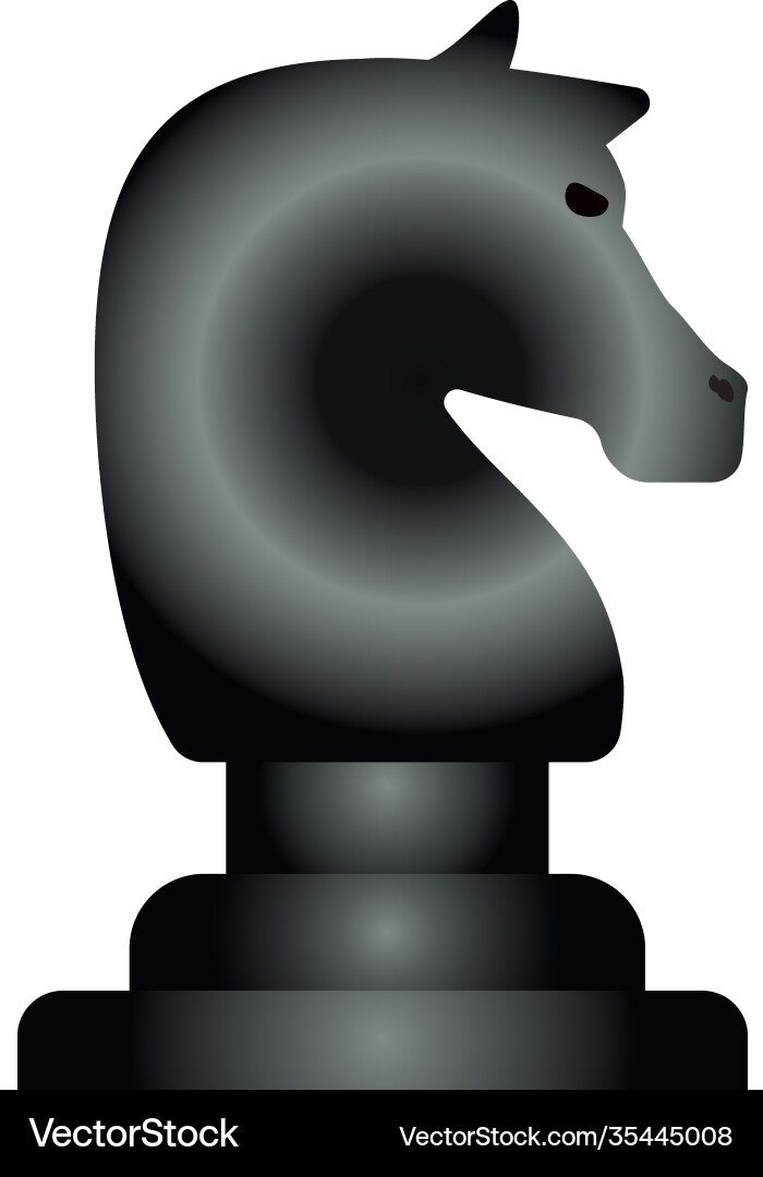 Black knight chess piece flat style icon Vector Image