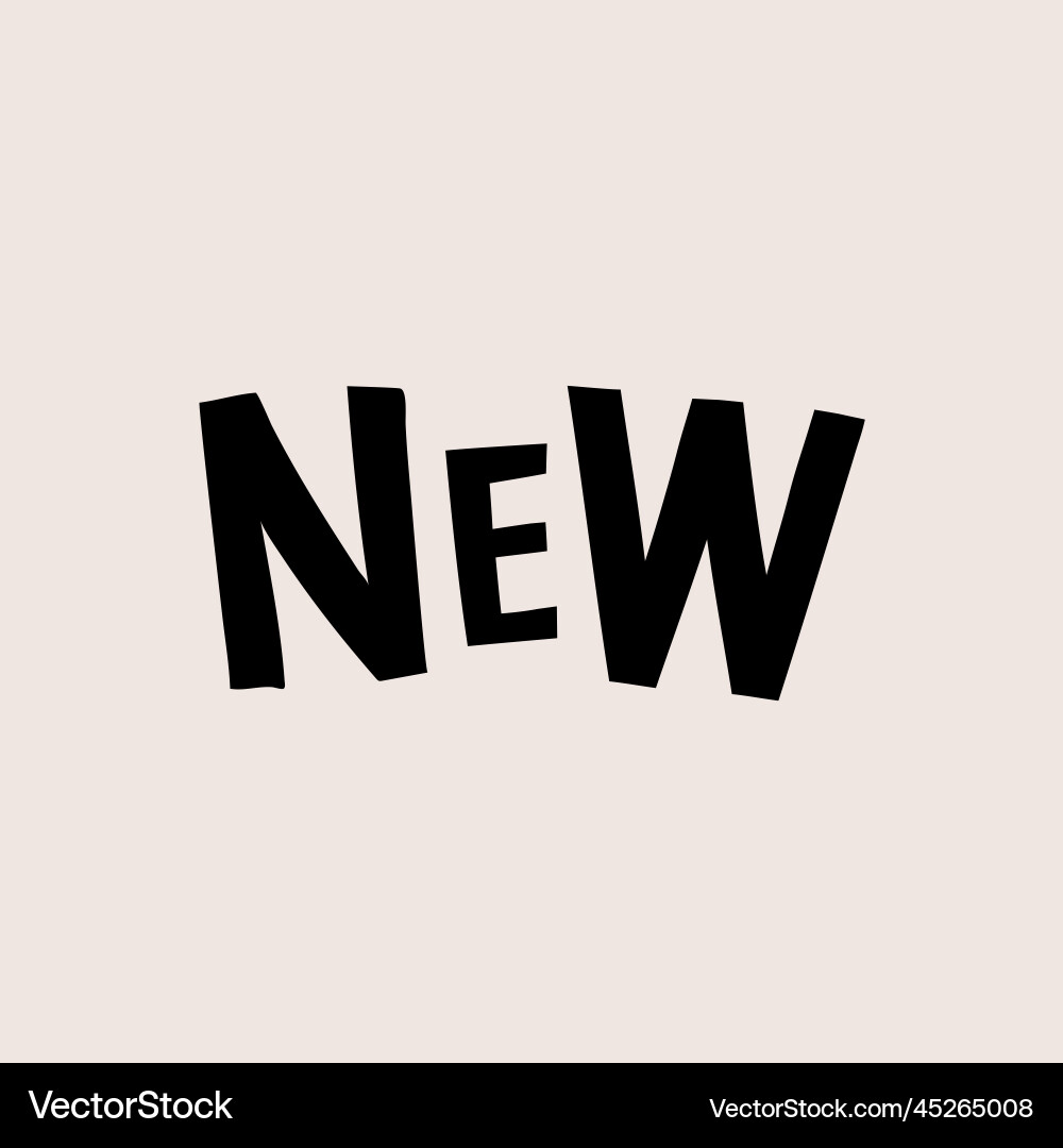 Black new doodle typography on beige background Vector Image