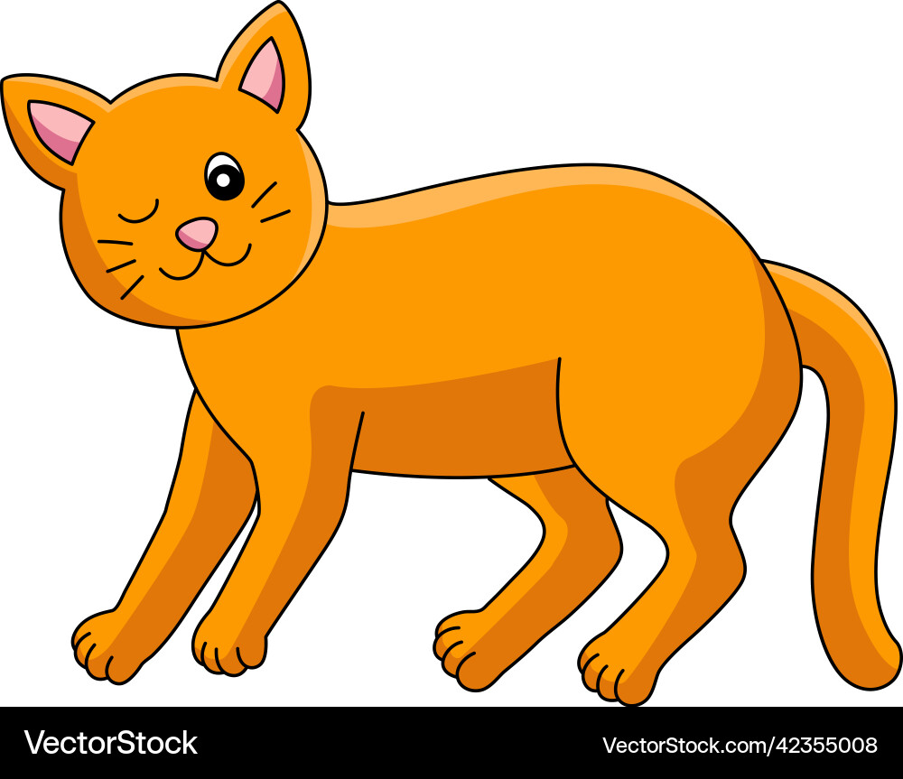 Cat cartoon colored clipart Royalty Free Vector Image