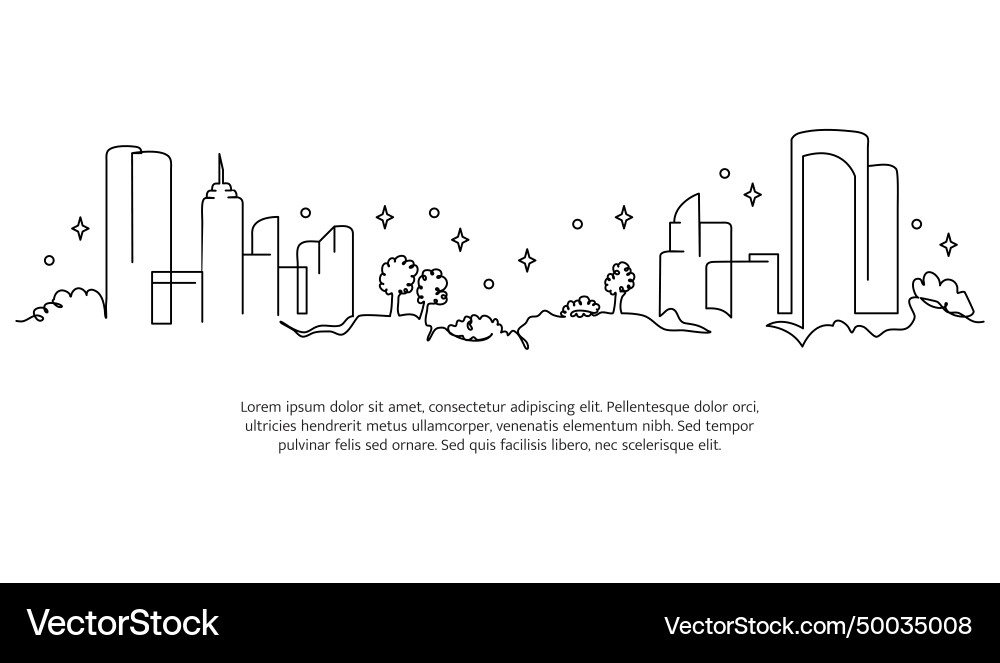 Cityscape line design city view decorative Vector Image