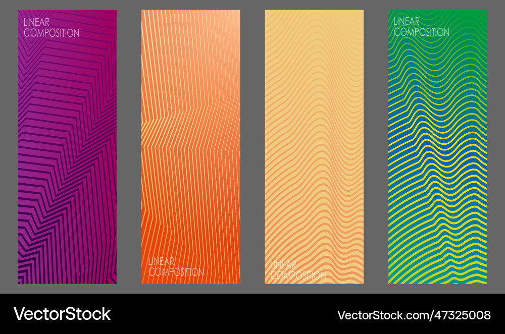 Colorful linear composition a set of layouts Vector Image