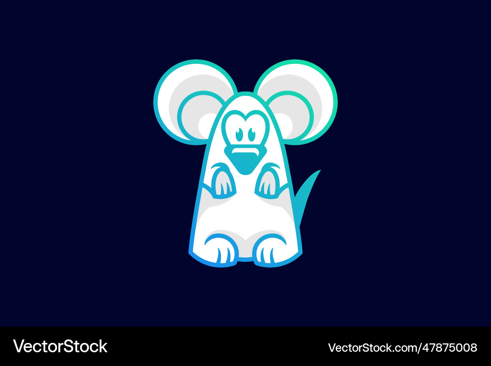 Cute mouse or rat lineart template logo design Vector Image