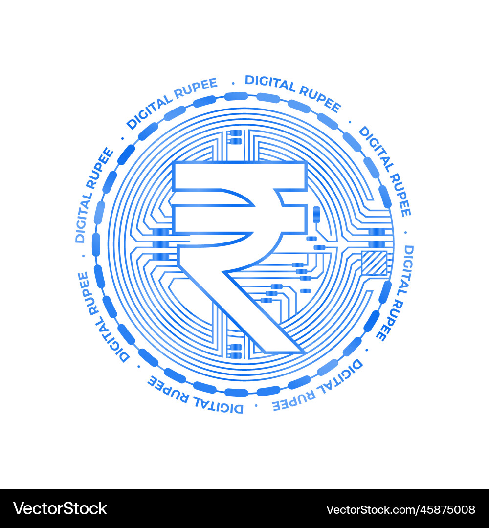 Futuristic digital rupee indian currency symbol Vector Image