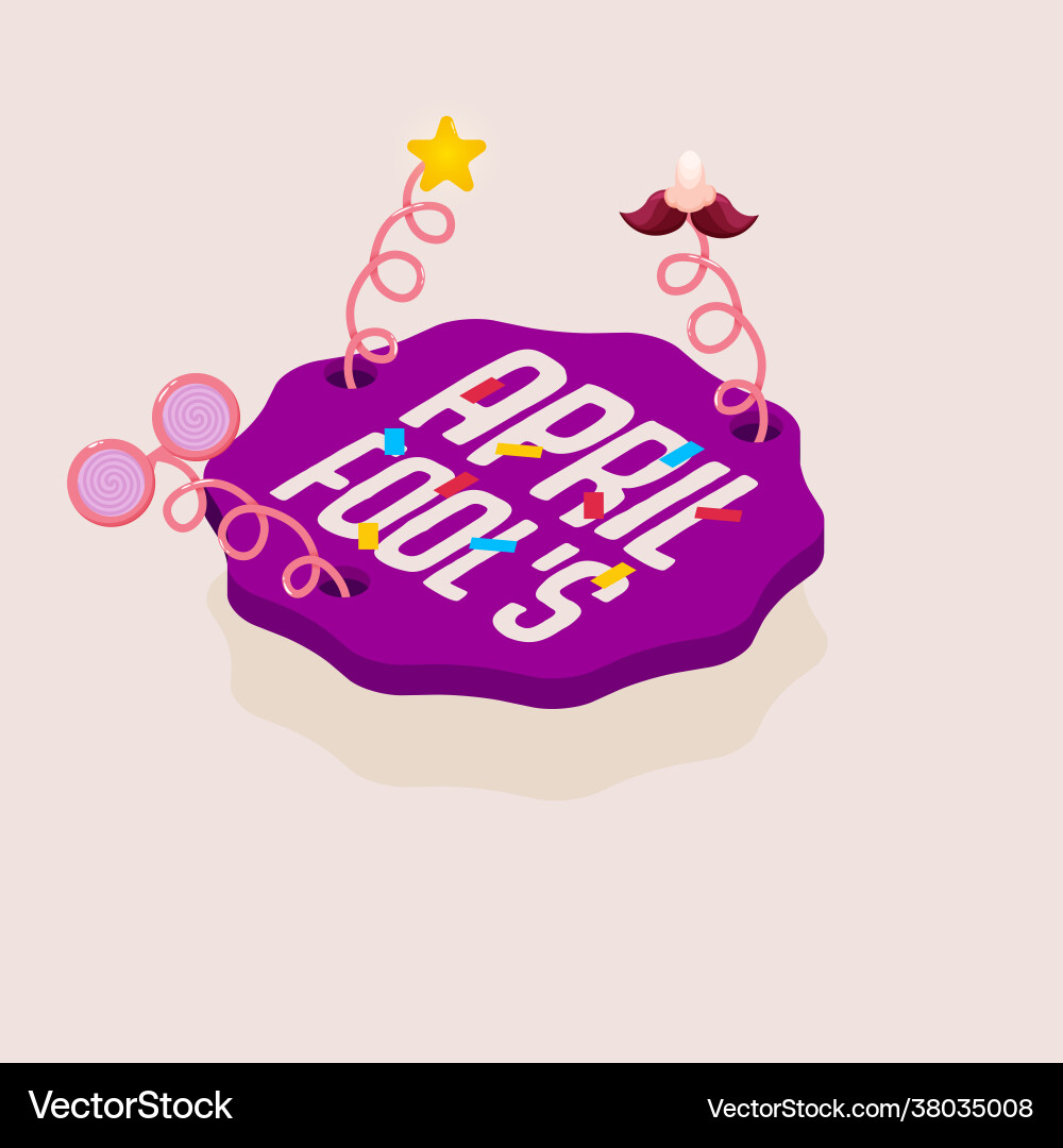 Isolated mark purple april fools Royalty Free Vector Image