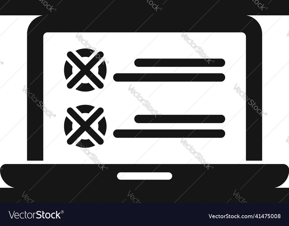 Laptop assignment icon simple document Royalty Free Vector