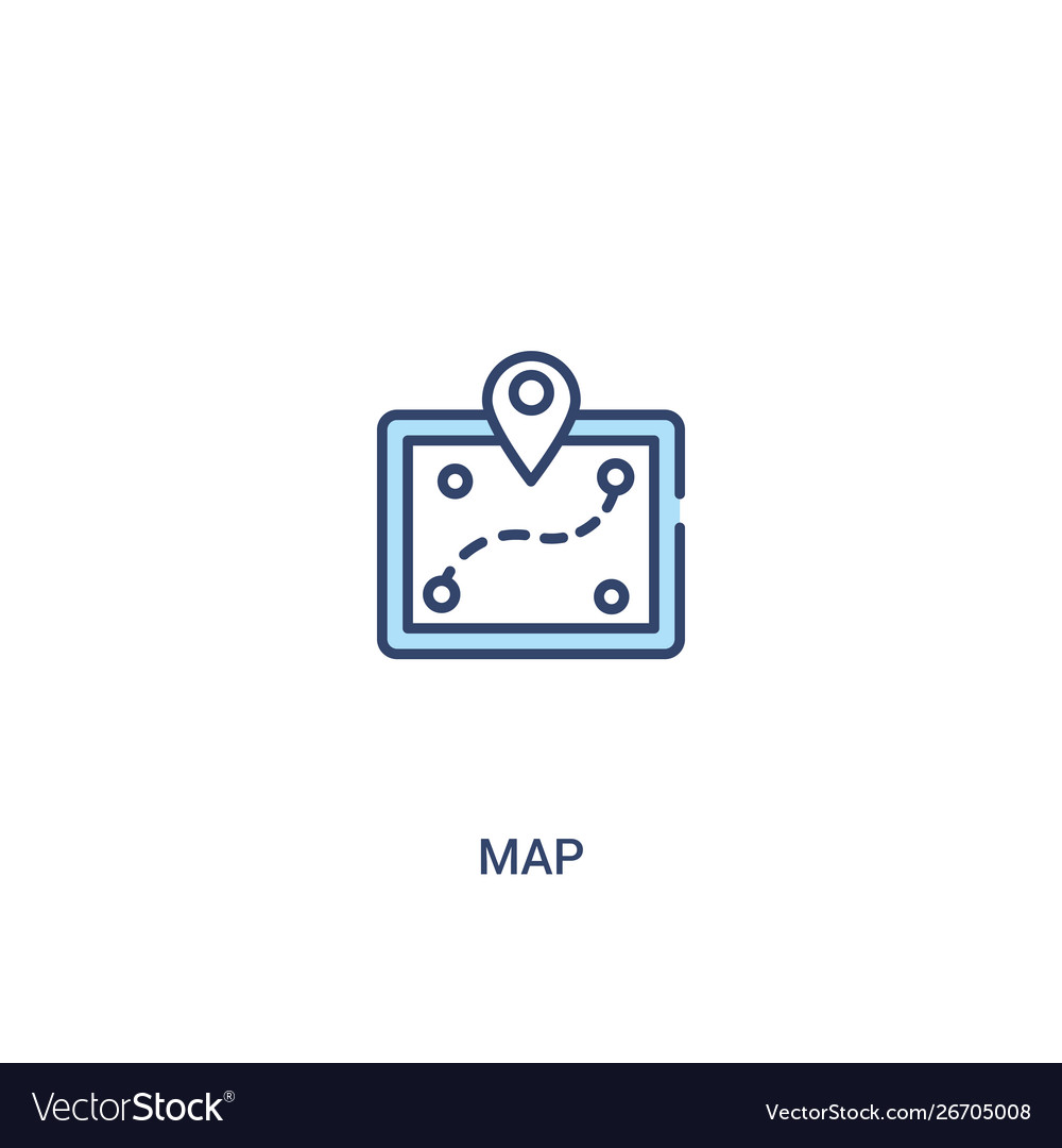Map concept 2 colored icon simple line element Vector Image
