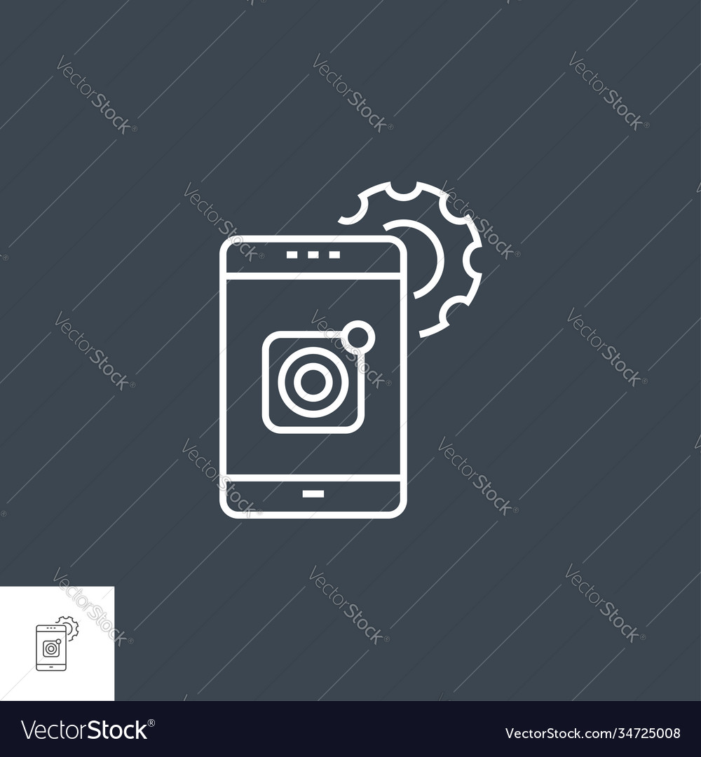 Mobile apps development line icon Royalty Free Vector Image