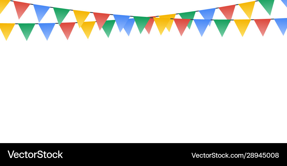 Party flags decoration for holiday flat Royalty Free Vector