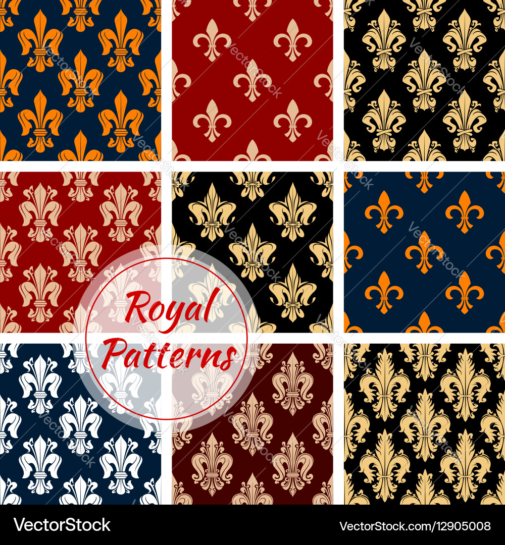 Royal flower patterns set floral ornament Vector Image
