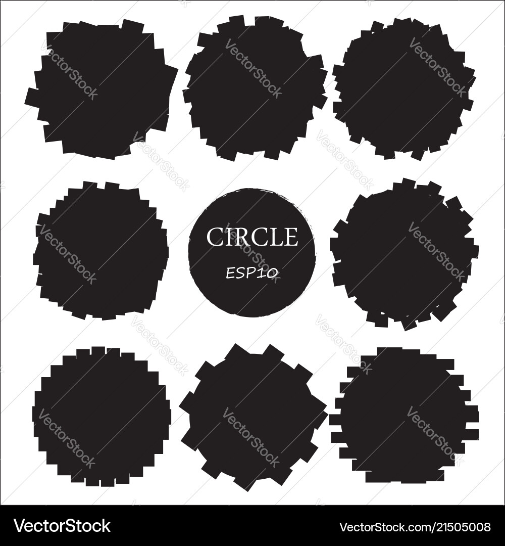 Set hand drawn circles design elements Royalty Free Vector