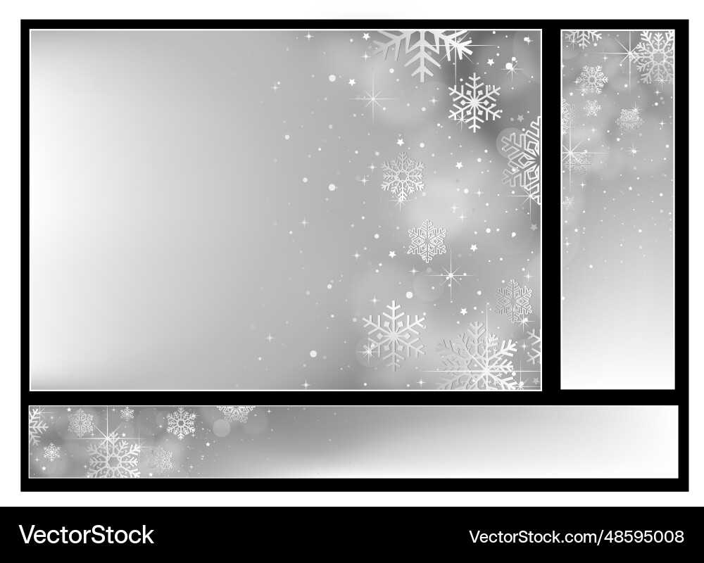 Set of silver christmas backgrounds Royalty Free Vector