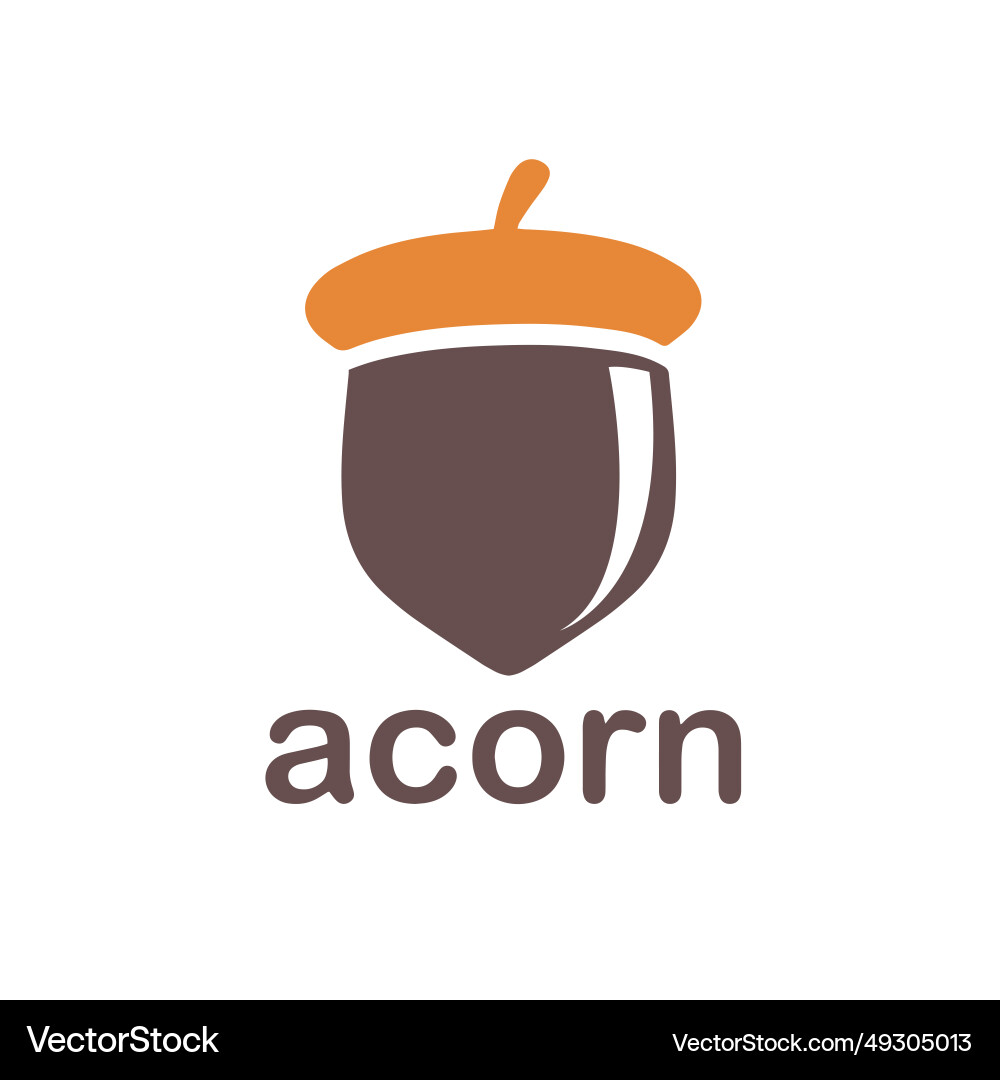 Acorn logo template design with leaves with Vector Image