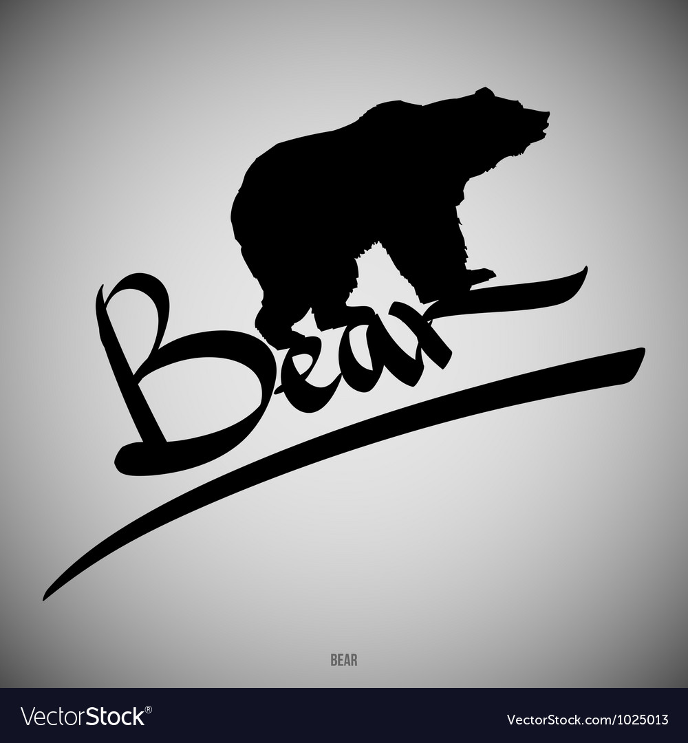 Bear calligraphic elements Royalty Free Vector Image