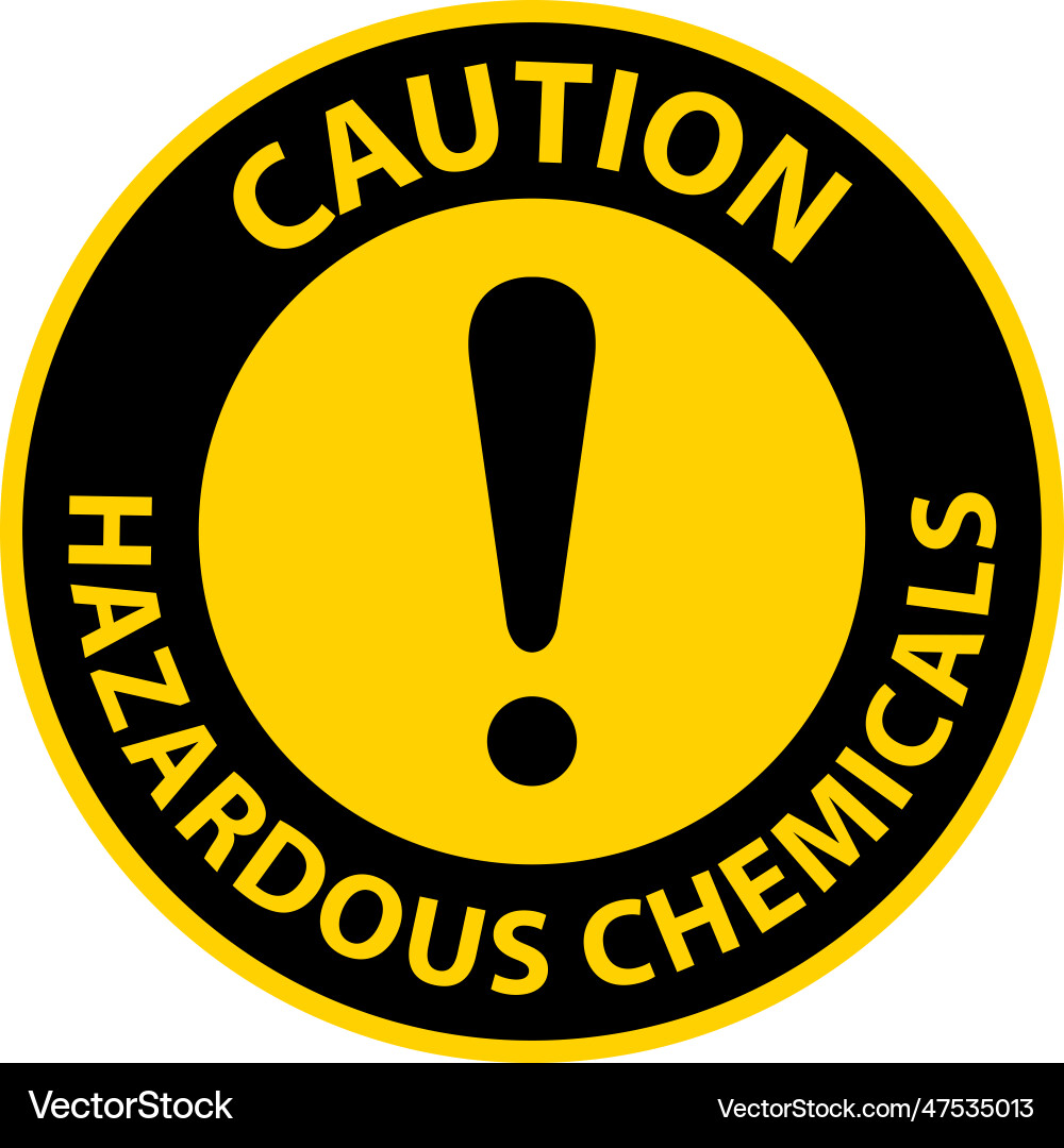 Caution hazardous chemicals sign on white Vector Image