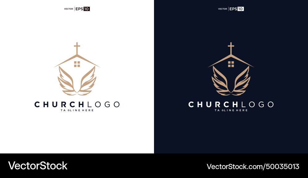 Church logo design inspiration Royalty Free Vector Image