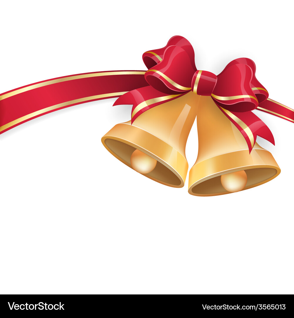 Jingle bells with red ribbon bow eps 10 Royalty Free Vector