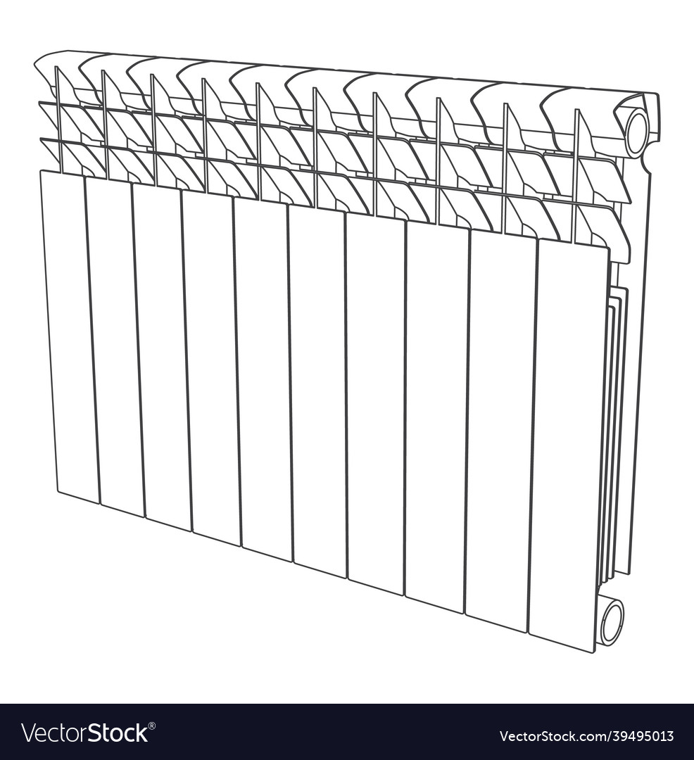 Link section heating radiator Royalty Free Vector Image